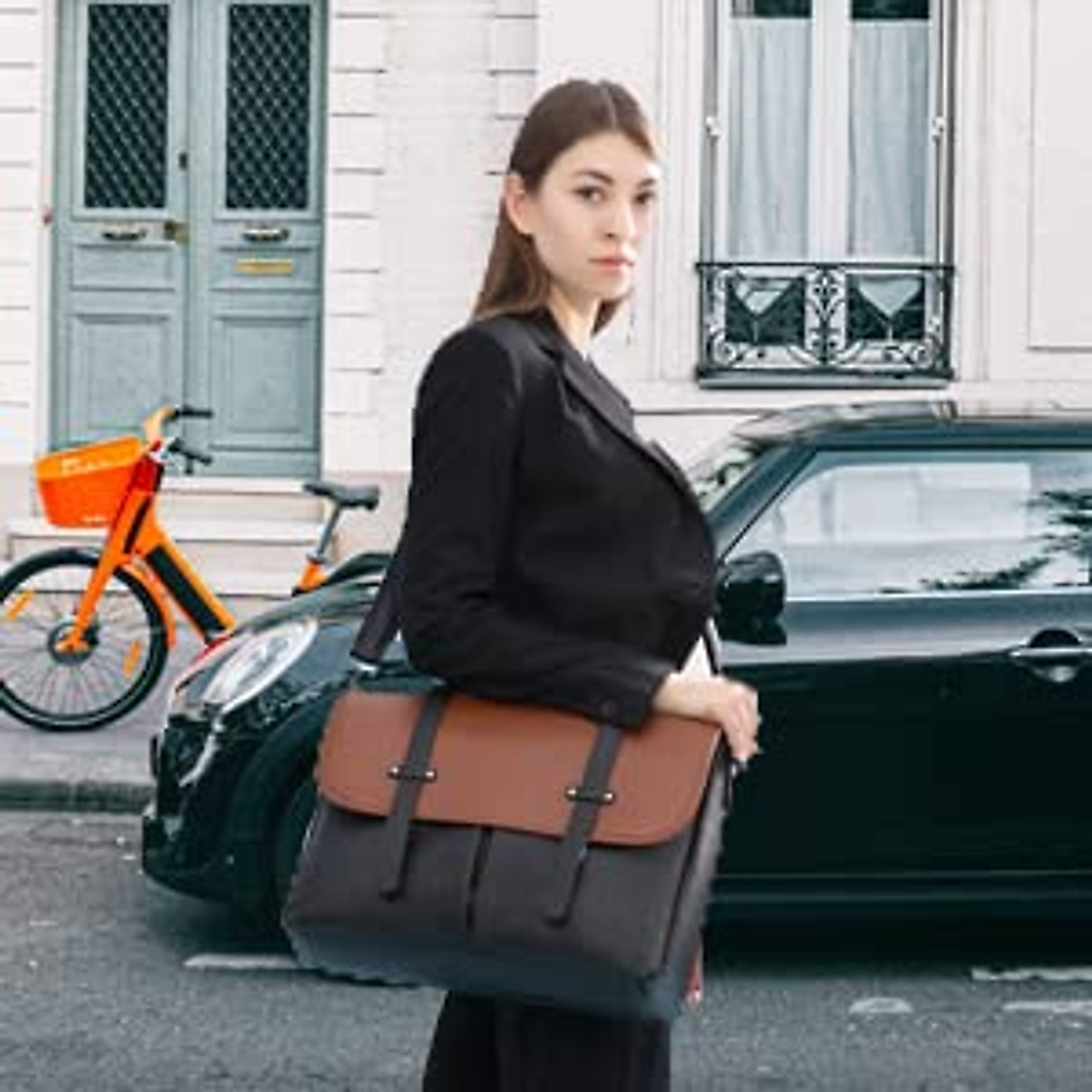 LOVEVOOK Laptop Bag for Women 15.6 inch,Leather Messenger Bag for Women,Large Waterproof Laptop Tote Computer Work Teacher College Bag Bookbag,Cute Womens Briefcase Satchel Purse Handbag Shoulder Bag