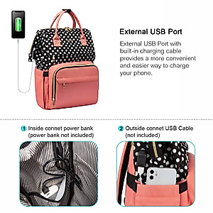 LOVEVOOK Laptop Backpack for Women Work Laptop Bag Stylish Teacher Backpack Business Computer Bags College Laptop Bookbag, Stripe Black 02