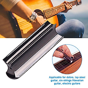 Alnicov Stainless Steel Guitar Slide Tone Bar for Dobro, Lap Steel Guitar, Hawaiian Guitar, Electric Guitar Accessories
