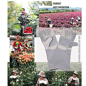 JunJia Leather Made Thorn Proof Gardening Gloves for Men and Women, Gloves as Safety Work Gloves, Garden Gloves and Gifts for Ladies for Yard Work, Construction, Warehouse