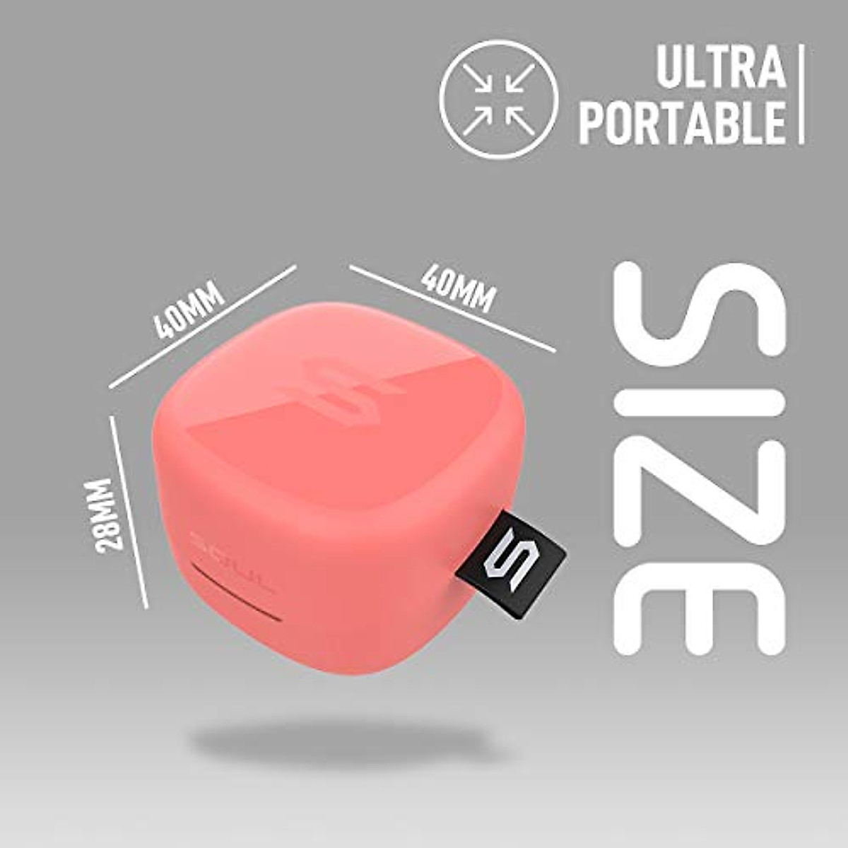 SOUL New S-Nano True Wireless Earbuds - in Ear Headphones, Ultra Portable, Bluetooth, IPX5 Waterproof, Transparency Mode - Peach