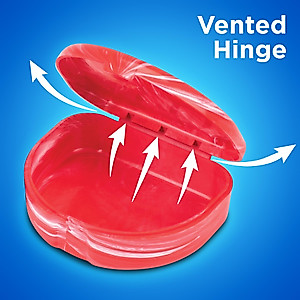 Practicon Marble Retainer Cases, Orthodontic Aligner Case, Mouth Guard Holder (3 Pack) (Red)