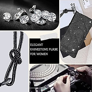 YUEARN Rhinestone Purse for Women, Sparkly Purse Evening Bag Bling Hobo Bag Shiny Silver Handbag for Clubs & Parties