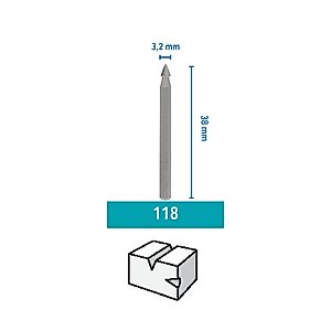 Dremel 118 Milling Cutting Bits in 2-Pack Accessory Set - 2 Triangle-Shaped High-Speed Cutters with 3.2 mm Working Diameter