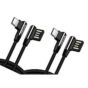 Angle Cord for Gaming 6ft and 10ft Long USB-C Cable Compatible with Amazon Fire 7 Kids (2022 Release),HD 10 (2019 Release) - Fast Charge Type-C Power Wire 90 Degree L-Shaped V8A
