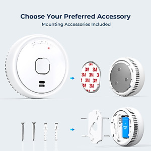 Ecoey Smoke Detector, 10 Year Fire Alarms Smoke Detectors，Smoke Detector Battery Operated with Photoelectric Sensor, Fire Alarm with Low Battery Indicator, Smoke Detectors Used in Home, FJ138, 6 Packs