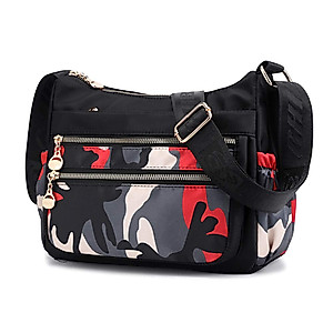 Collsants Small Nylon Crossbody Bag Everyday Purse for Women Travel Shoulder Bag Multi Pocket (mc)