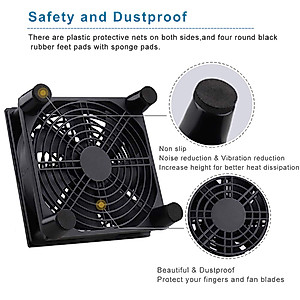 GDSTIME Quiet 120mm Router Fan Cooler, DC 5V USB Powered for Modem TV Box Receiver DVR PlayStation Xbox Computer Cabinet Cooling