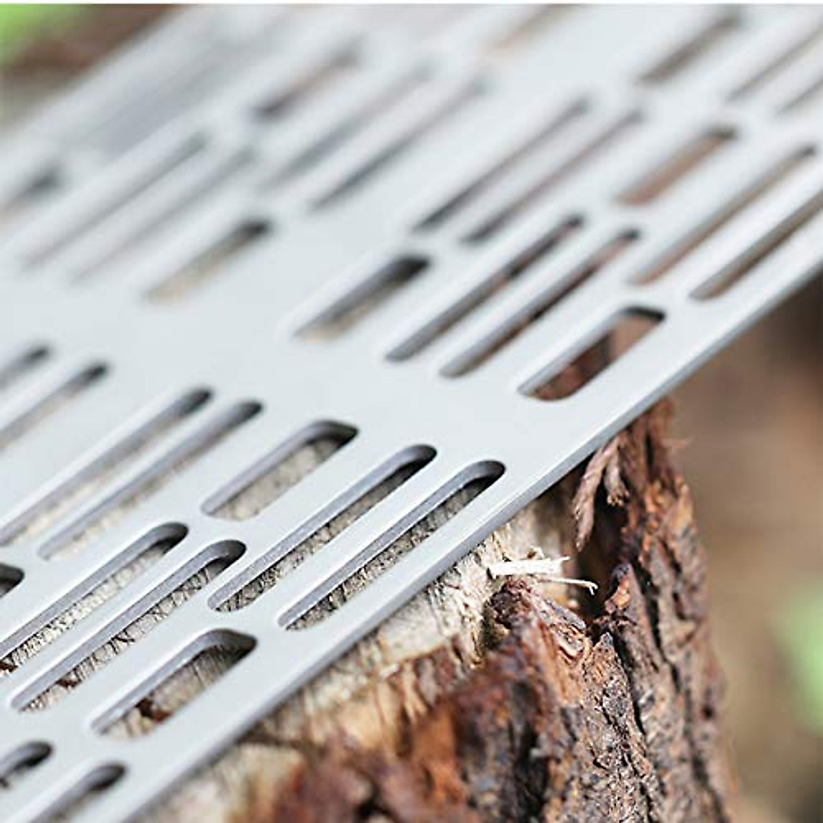 Tentock Titanium Barbecue Grill Plate Ultralight Campfire Grate Grills Portable Baking Cooling Rack Roasting Kitchen Utensils for Backpacking Hiking Cooking with Storage Bag