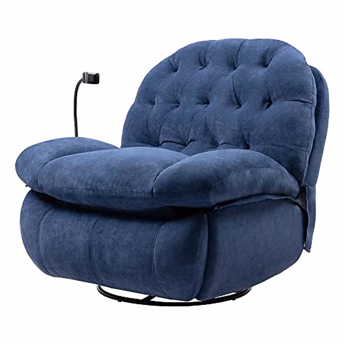 YI DANICA Recliner Chair with Massage Rocker Swivel Heated Modern Ergonomic Lounge 360 Degree Single Sofa Seat Living Room Sponge Filling USB Charge Port