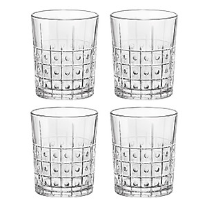 Bormioli Rocco Bartender 13.25 oz. Este Double Old Fashioned DOF Drinking Glasses, Clear, Set of 4