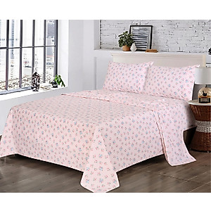 RUVANTI 100% Cotton Twin Sheets Set, 3 Pieces, Soft & Breathable Percale Weave Bedding, Deep Pocket 16", Hotel Standard, Crisp Cool Feel, Durable, Perfect Floral Bed Sheet, Spring On