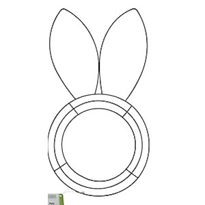 TDST Bundle of 4 Floral Garden Egg Shaped (2) & Bunny Shaped (2) Wired Metal Wreath Frame with Ties for Crafts Form for Spring for Front Door Bonus Scented Aziza, Black