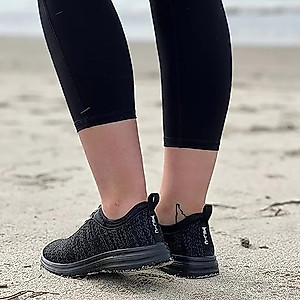 TELIC Women's Aftersport Recovery Shoes, Black Diamond, Size 8