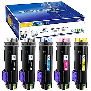 VICTORSTAR 5 Packs Compatible Toner Cartridges 6510 6515【Extra High Yield】 5500 BK & 4300 Pages CMY for Xerox Phaser 6510 6510n 6510dn 6510dni 6510dnm WorkCentre 6515 6515n 6515dn 6515dni 6515dnm