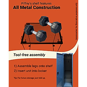 Piffny Versatile Metal Mesh Organizer Shelf, Stackable, for Standard Size School Lockers, Also for Gym and Work Lockers, or Even Kitchen Cabinets & Under Sink Organization