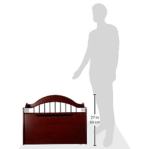 KidKraft Limited Edition Wooden Toy Box and Bench with Handles and Safety Hinges - Espresso, Gift for Ages 3+