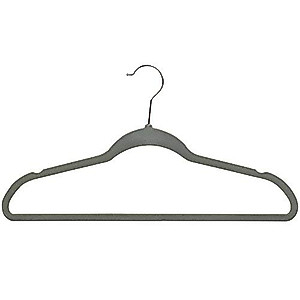 Home Basics Flocked Suit Hanger (25 Pack), Grey