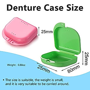 2 PCS Orthodontic Retainer Case,Retainer Case,Denture Case with Ventilation Holes for Mouth Guard and Floss (Purple)