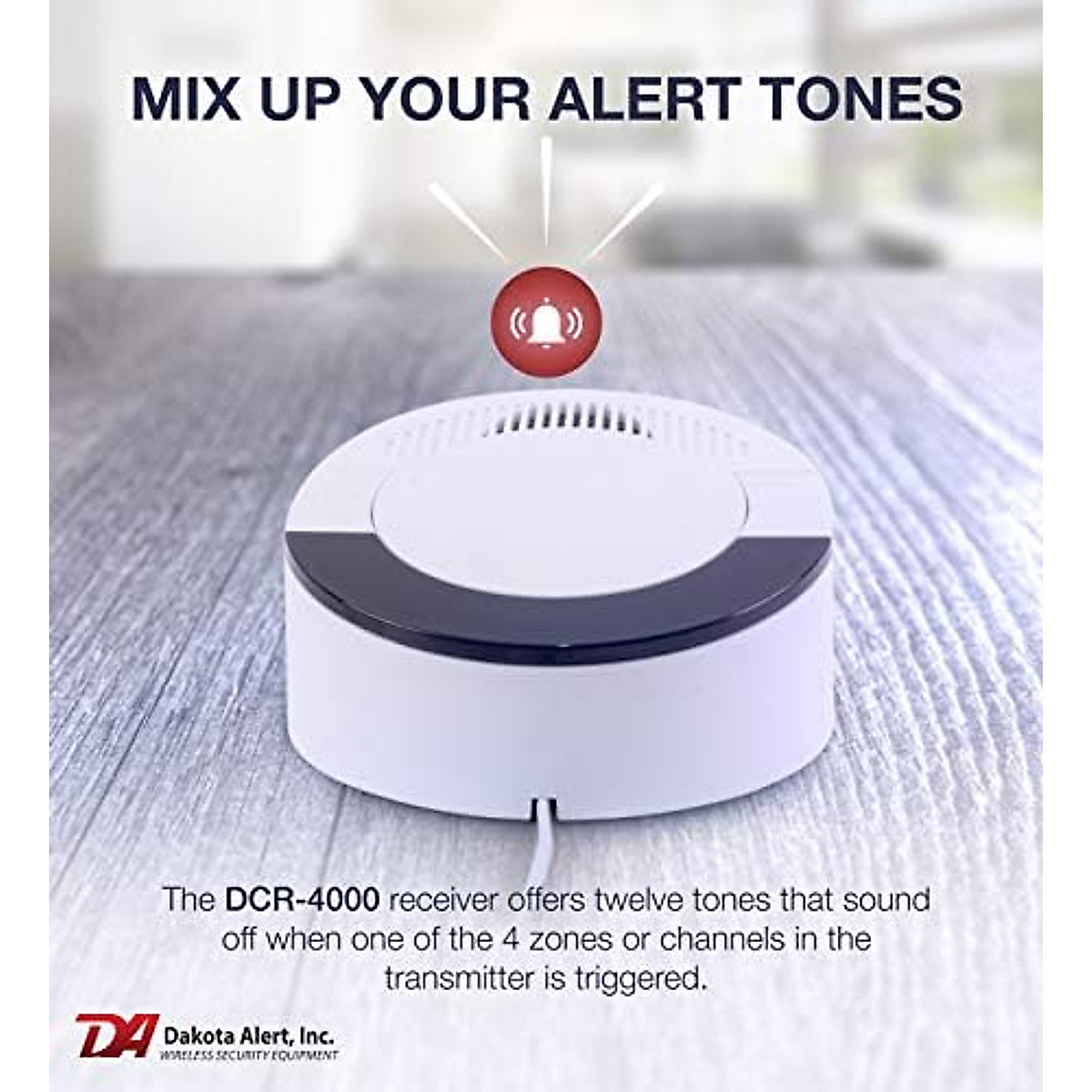 Dakota Alert Wireless Receiver- DCR-4000 Up to 1 Mile Operating Range - Compatible with All Dakota Alert 4000 Series Sensors: SBB-4000, DCHT-4000, DCMT-4000, DCPT-4000, and UT-4000 Transmitters