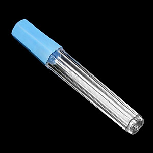 Healifty 10pcs Clear Plastic Needles Storage Tubes Sewing Needle Container Holder Organizer with Cap 10cm Blue