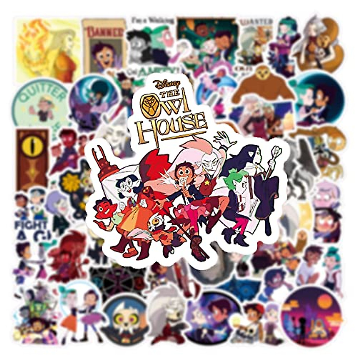 NG2D58 The owl House 50 PCS Stickers Pack Aesthetic The Vinyl Movie Colorful Waterproof for Water Bottle Laptop Bumper Car Bike Luggage Guitar Skateboard…, 2-4inch