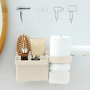 yuxun Blow Dryer Holder Wall Mount - 3 in 1 Wall Mounted Hair Tool Organizer | Hair Dryer Holder, Bathroom Organizer for Hair Dryer, Flat Irons, Curling Wands, Hair Straighteners