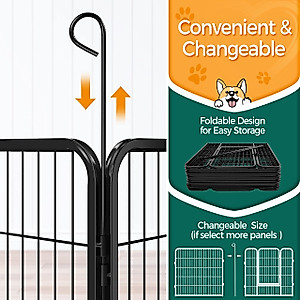 Yaheetech Heavy Duty Extra Wide Dog Playpen, 12 Panels Outdoor Pet Fence for Large/Medium/Small Animals Foldable Puppy Exercise Pen for Garden/Yard/RV/Camping 32 Inch Height x 32 Inch Width
