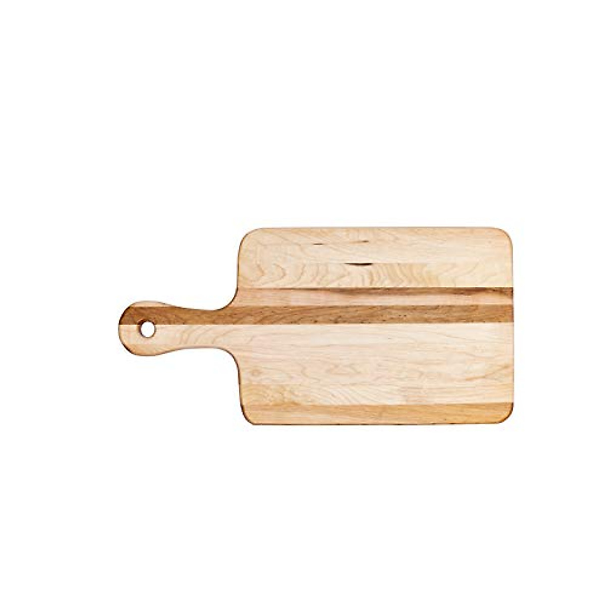 Labell Wood Cutting Boards - Medium Canadian Maple Chopping Board with Handle for Meats, Vegetables, Fruits, and Cheeses - Paddle Board Perfect for Carving, Serving, and Charcuterie (8" x 16" x 0.75")
