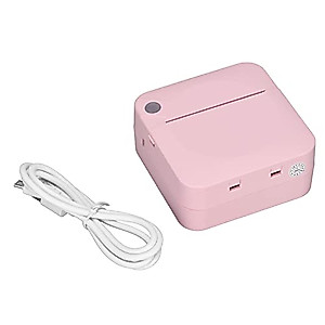 EBTOOLS Mini Thermal Printer, 200DPI Rechargeable Portable Pocket Printer, Black and White Imaging, Gift for Girls and Kids, for Printing Pictures, Memos, Wishes, Agendas(Pink)