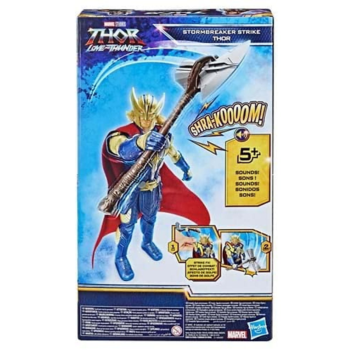Marvel Studios’ Thor: Love and Thunder Stormbreaker Strike Thor Toy, 12-Inch-Scale Electronic Action Figure, Toys for Kids Ages 4 and Up