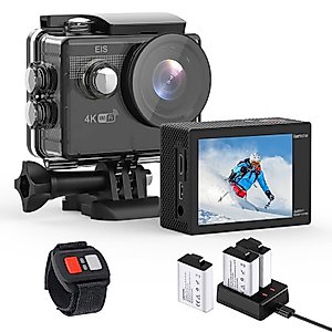 AKAIRIO Action Sports Camera with Accessories Mount Kit 3 1350mAh Batteries,HD WiFi Remote Underwater Camera with Waterproof Case,Outdoor Video Action Camera 4k with Wide Angle Lens