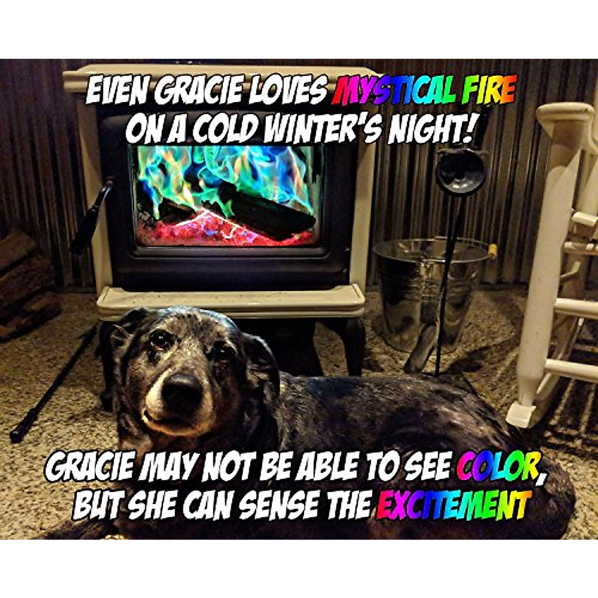 Mystical Fire Merlin’s Fire Colorant Vibrant Long-Lasting Pulsating Flame Color Changer for Indoor or Outdoor Use 0.882 oz Packets 25 Count Box