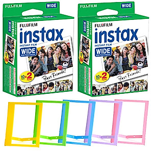 Fujifilm Instax Wide Instant Film (40 Shots) + Photo Frames – Instax Wide Film Bundle