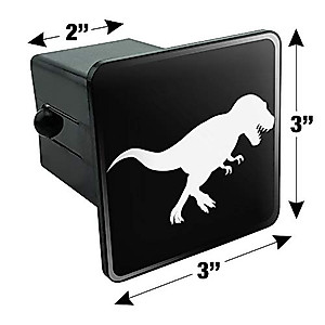 Dinosaur Tyrannosaurus Rex Black White Tow Trailer Hitch Cover Plug Insert 2"