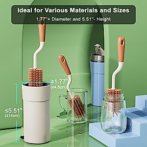 eBanGo Silicone Bottle Brush Set with Stand, 360° Rotating Silicone Bottle Cleaning Brush Cleaner Set, Long Handle 3 in 1 Multipurpose Silicone Baby Bottle Gap Cap Cleaner Brush (Orange)