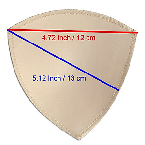 DAYKIT 3 Pairs Removeable Triangle Bra Pads Inserts for Bikinis Tops Sports Bra Swimsuit Beige