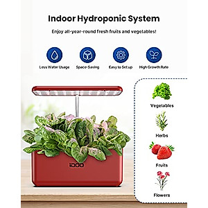 iDOO Hydroponics Growing System, Indoor Herb Garden Starter Kit with LED Grow Light, Smart Garden Planter for Home Kitchen, Automatic Timer Germination Kit