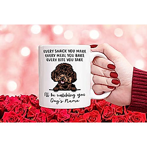 Personalized Miniature Poodle Coffee Mug, Every Snack You Make I'll Be Watching You, Customized Dog Mugs for Mom Dad, Gifts for Dog Lover, Mothers Day, Fathers Day, Birthday Presents