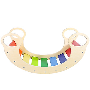 Nautical Beach Decor Waldorf Wooden Rocking Play (Rainbow)
