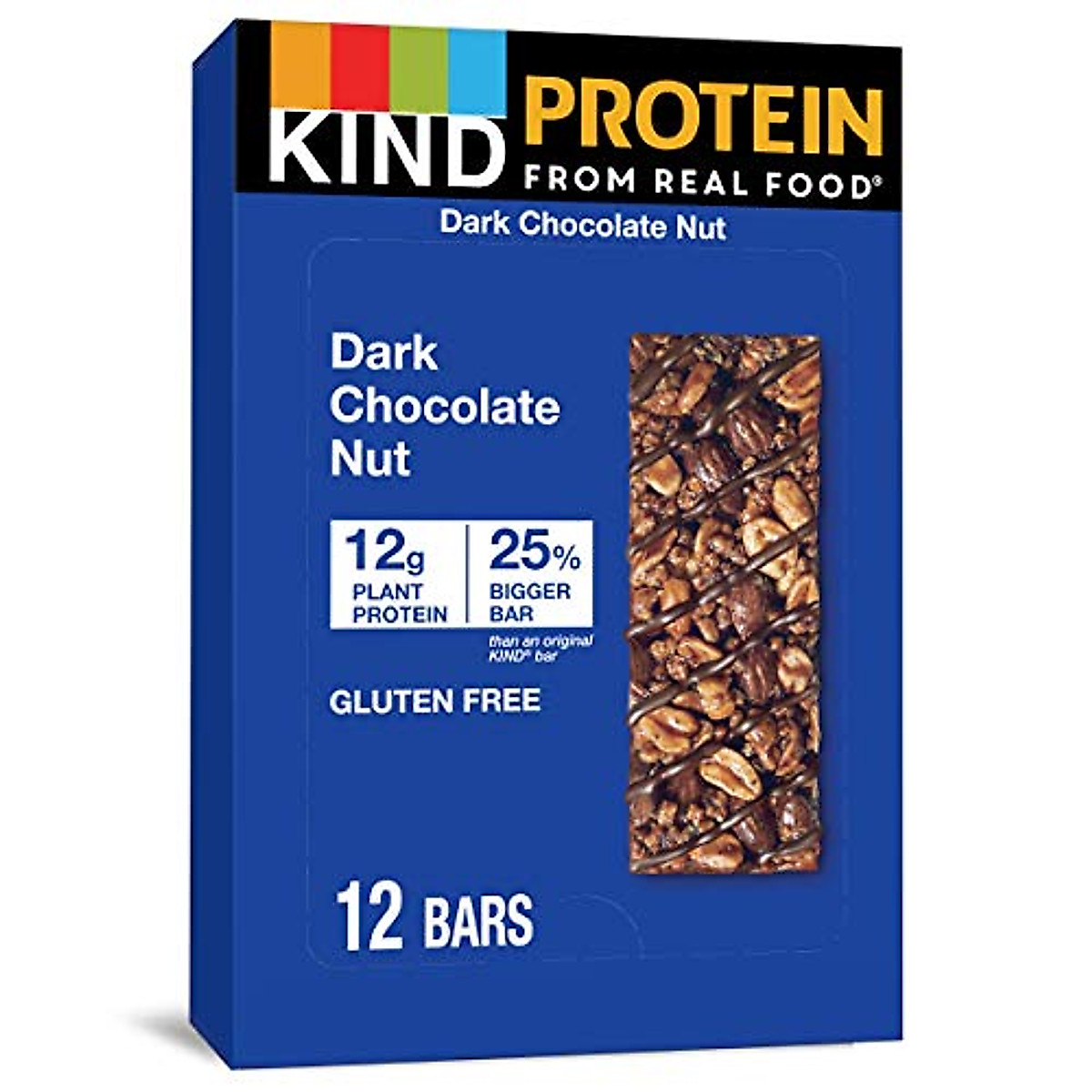 KIND Protein Bars, Double Dark Chocolate Nut, Gluten Free, 12g Protein,1.76oz, 12 count