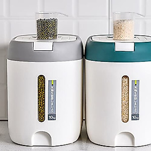 Tofficu Rice Container Flour Dispenser 10KG Grain Rice Storage Bin Flour Storage Container Storage Box Plastic Sugar Storage Container Pet Food Storage Boxes Rice Container Flour Container