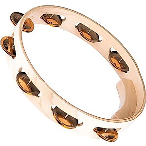 Meinl Percussion Artisan Edition Tambourine with Solid Cymbal Bronze Jingles, Single Row-NOT Made in CHINA-10 Maple Frame, 2-Year Warranty (AE-MTA1BO)