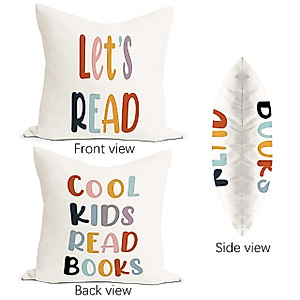 Rusenbao Classroom Reading Kids Decorative Pillows Covers for Bed 18x18, School Girl Style Classroom Decor, Toddler Reading Nook Nursery Decor Daycare for Couch Bedroom Book Corner Playroom