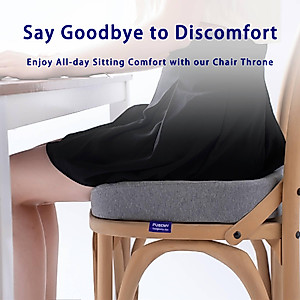 Pubemy Gel Infused High Dense Memory Foam Seat Cushions for Office Chair, Car, Wheelchair-Coccyx Seat Cushion for Tailbone Pain Pressure Relief (Light Grey)