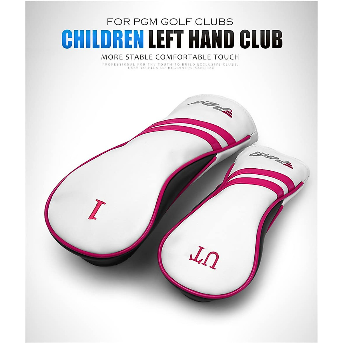 Kids Left Hand Golf Club Wood, 1#5 Golf Drivers for Junior, Wooden Pole Golf Putter with Golf Headcover (Green,#5 Wood- Age 9-12)