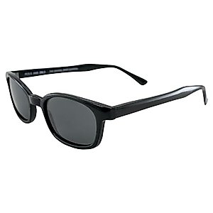 Pacific Coast Feather Original X-KD's Biker Polarized Lenses Black Frames 20% Sunglasses