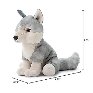 The Petting Zoo Wolf Stuffed Animal, Gifts for Kids, Wild Onez Zoo Animals, Grey Wolf Plush Toy 12 inches
