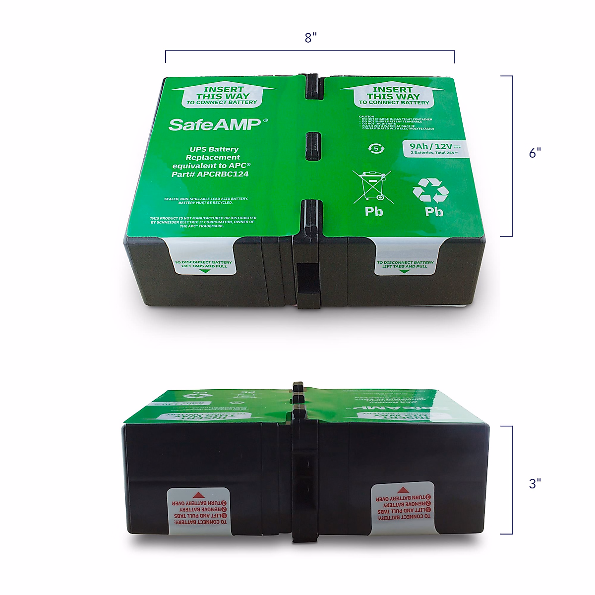 SafeAMP UPS 9Ah, 24VDC VRLA Battery Replacement APCRBC124 Compatible with APC UPS Models BR1000G, BX1350M, BN1350G, BX1000G, BX1300G.…