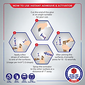 MITREAPEL Super CA Glue (1.7 oz) with Spray Adhesive Activator (6.7 fl oz) Ca Glue with Activator for Wood, Plastic, Metal, Leather, Ceramic&Cyanoacrylate Glue for Crafting&Building (1 Pk)